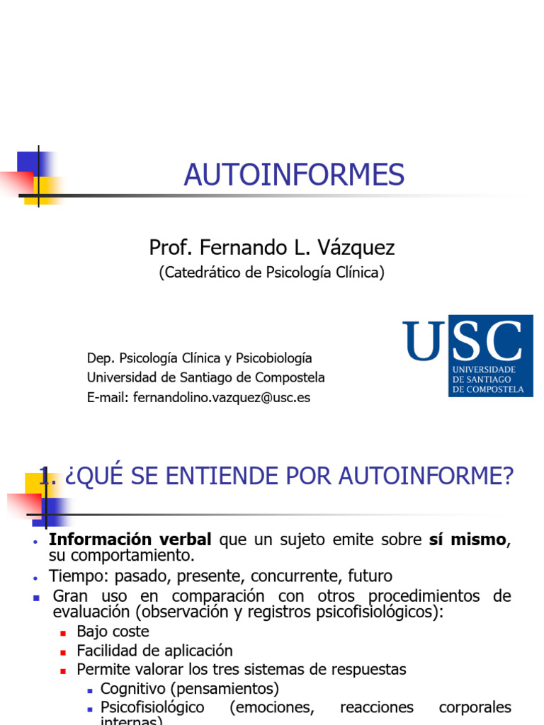 TEMA 5 - AUTOINFORMES - R4 (Versiã N Breve) | PDF | Comportamiento ...