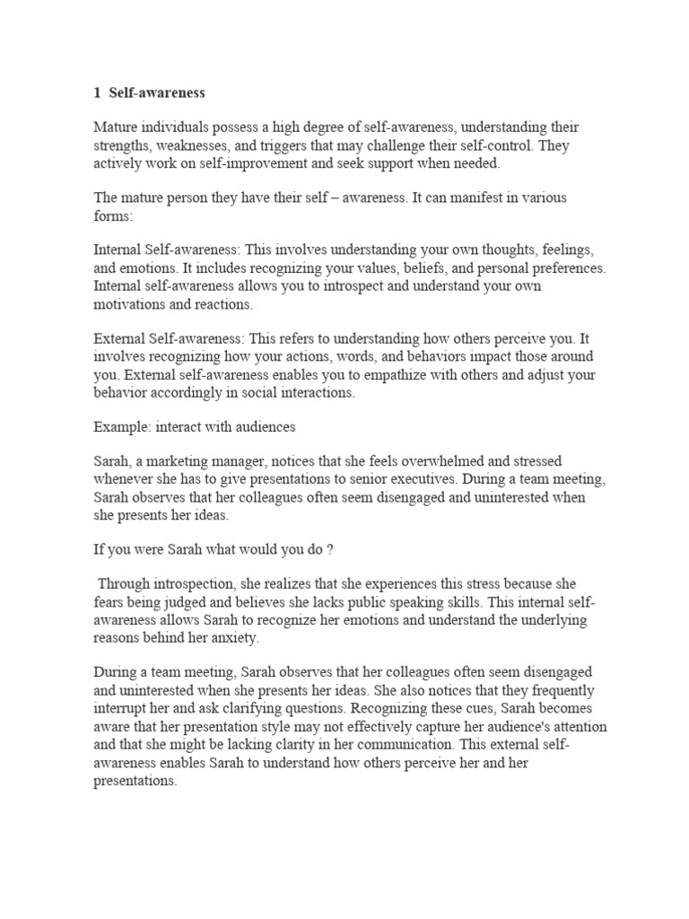 self awareness | Download Free PDF | Self Awareness | Emotions