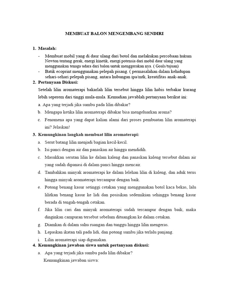 Contoh Desain Pembelajaran STEAM | PDF | Pengembangan Diri