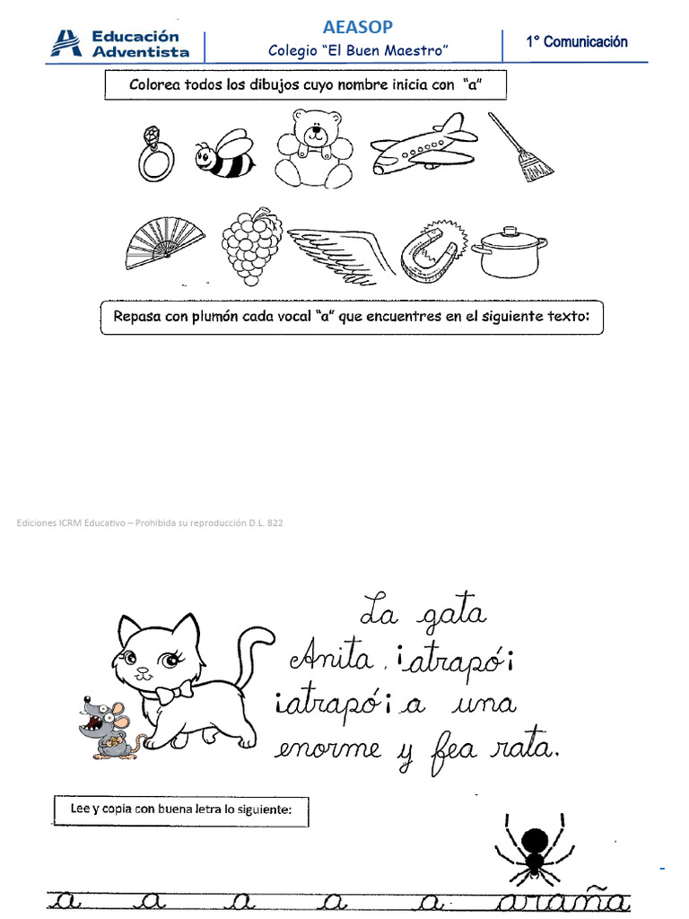 AA Vocal A 1er Grado | PDF