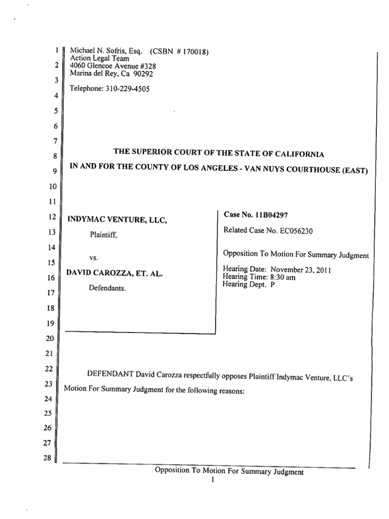 Opposition To Motion For Summary Judgment v3 | PDF