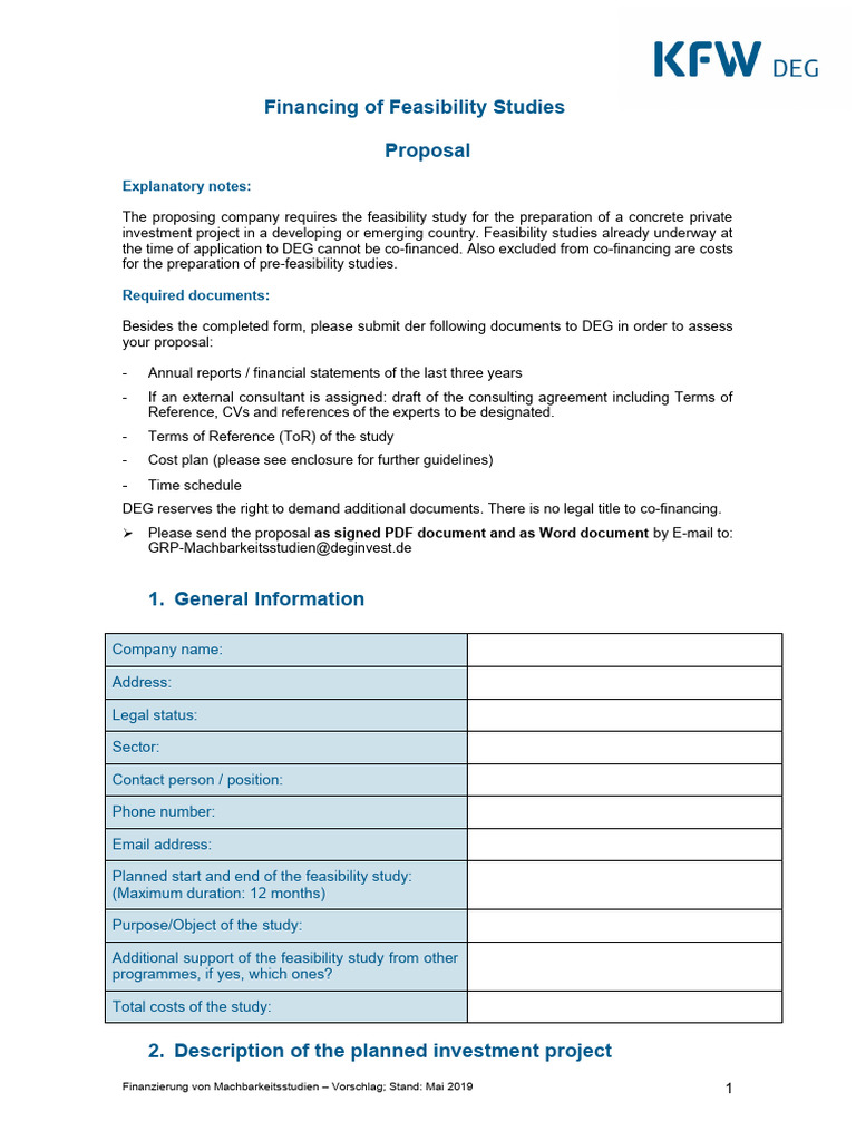 Feasibility Study Financing Proposal | PDF | Value Added Tax | Per Diem