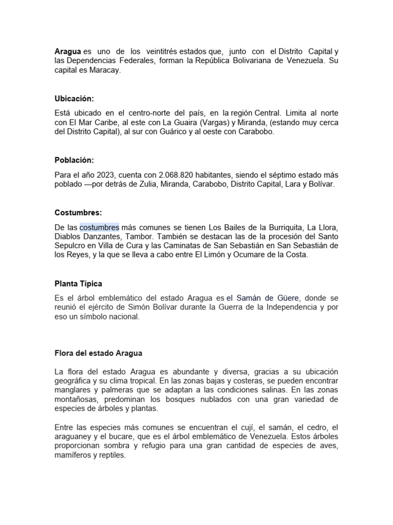 Aragua | PDF | Venezuela