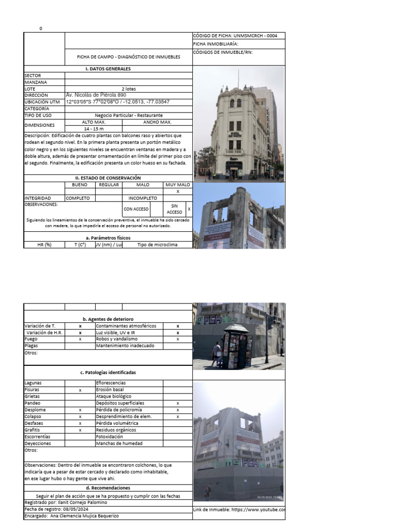 Diagnóstico de Inmueble Cercado | PDF