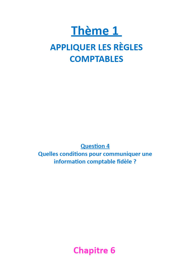 CHP 6 Comment Respecter Les Principes Comptables | PDF | Inventaire | Bilan comptable