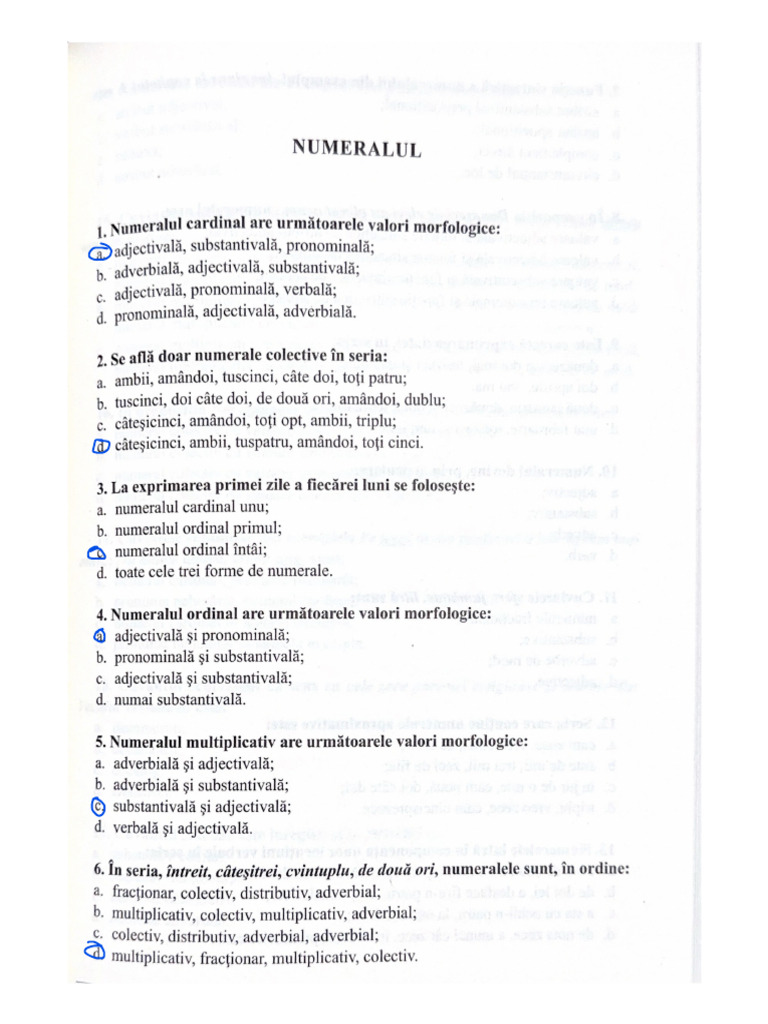 NUMERALUL-test Grila | PDF