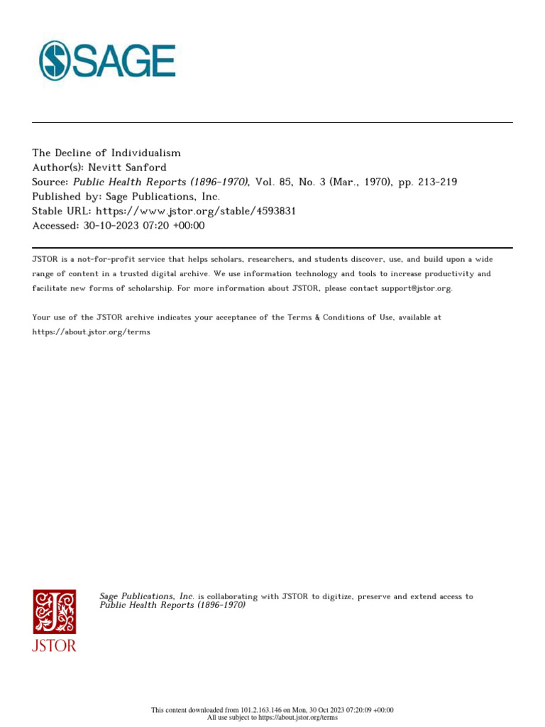 Decline of Individualism in Society | PDF | Psychology | Experience