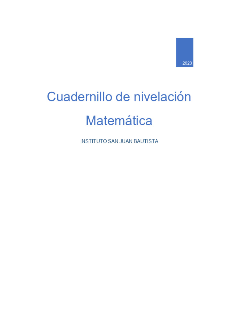 Cuadernillo de Ingreso Mat 2024 v1 | PDF | Soporte | Matemáticas