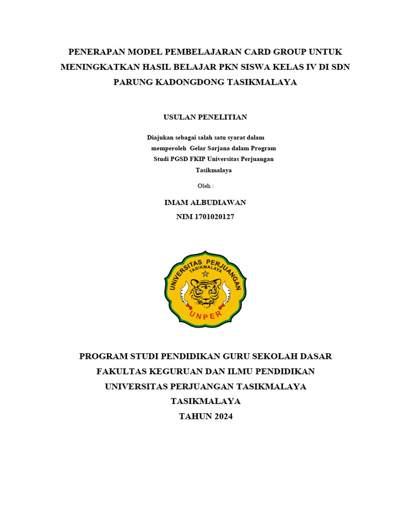 Proposal Imam | PDF | Karier & Perkembangan | Kesehatan Holistik