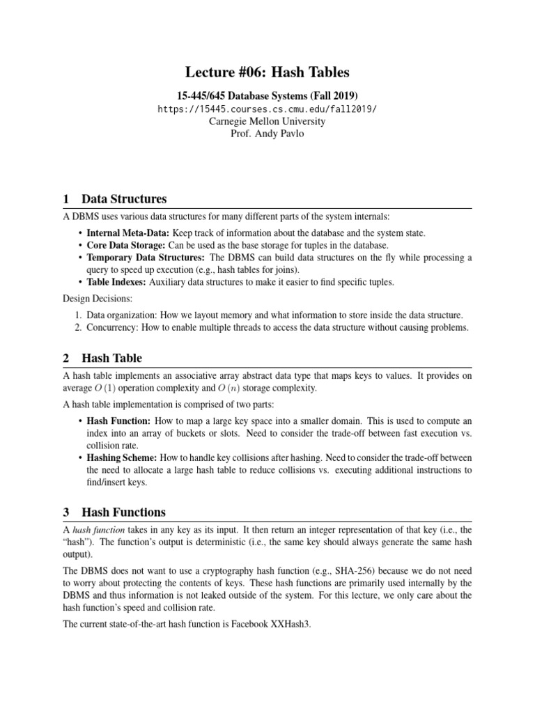 06-hashtables | PDF | Databases | Algorithms And Data Structures