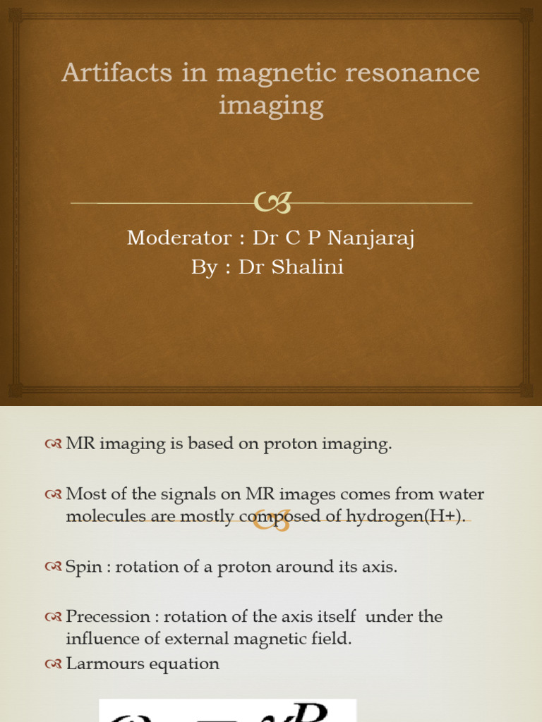 mri artifacts | PDF | Magnetic Resonance Imaging | Signal Processing