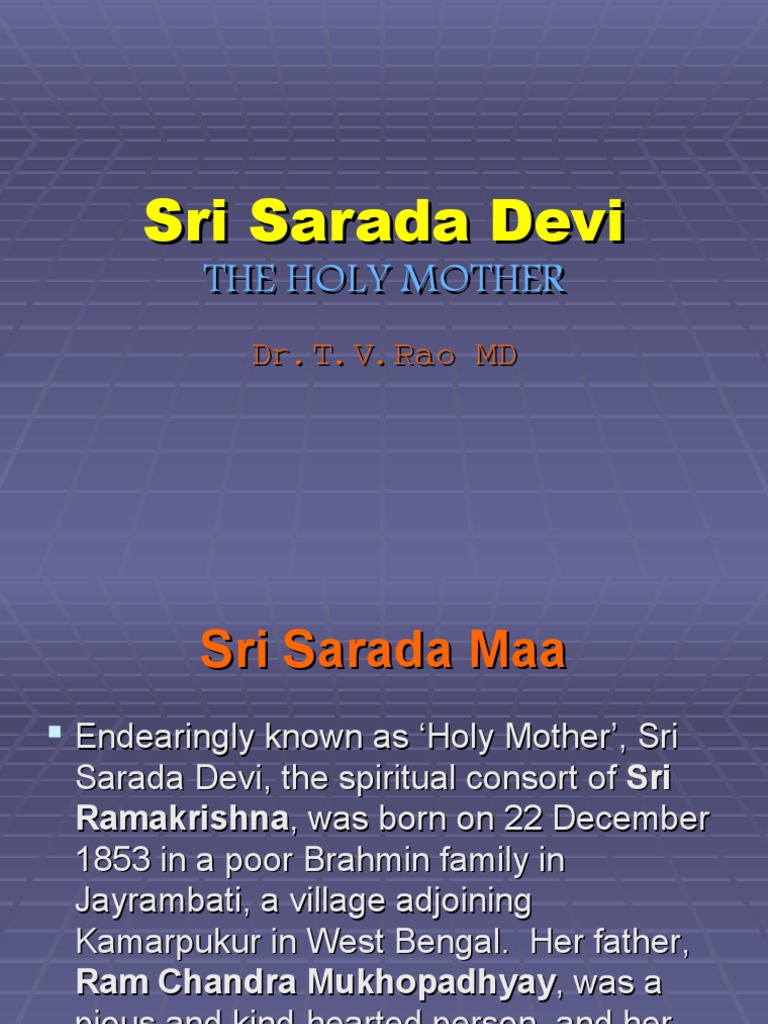 Sri Sarada Devi | Sarada Devi | Religious Behaviour And Experience