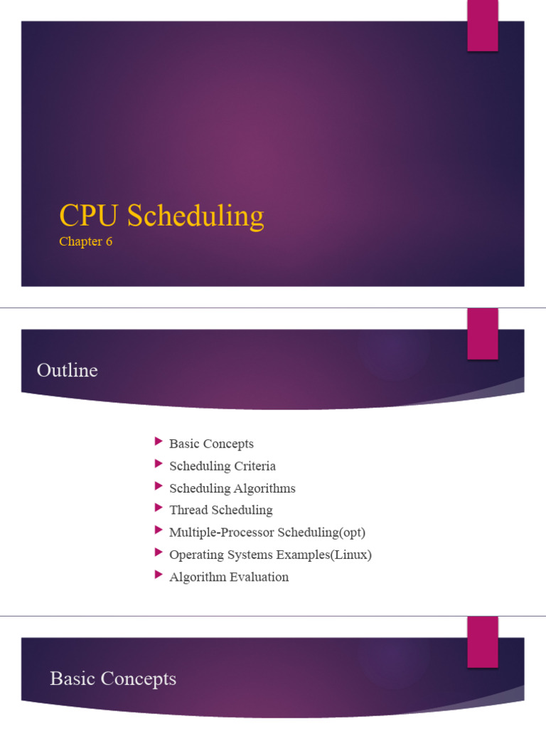 Chapter6 CPU Scheduling | PDF | Scheduling (Computing) | Process (Computing)