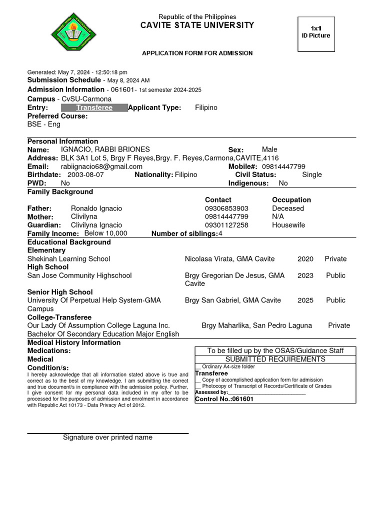 IGNACIORABBI AppForm | PDF