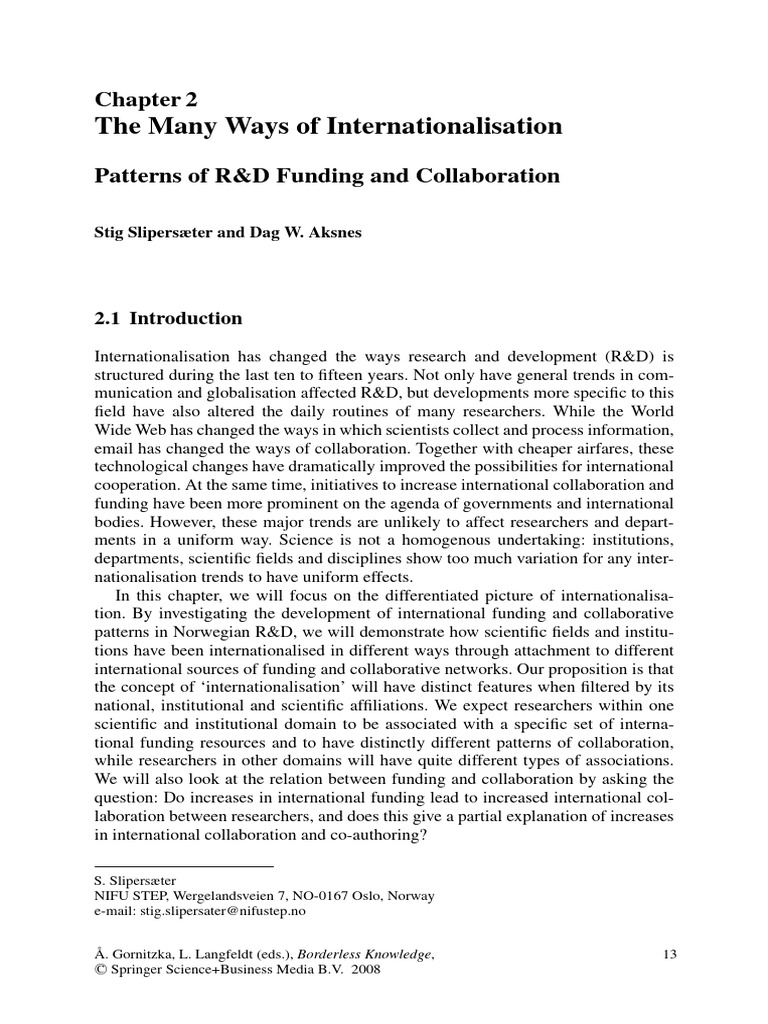 The Many Ways of Internationalisation | PDF | Nordic Countries | Science