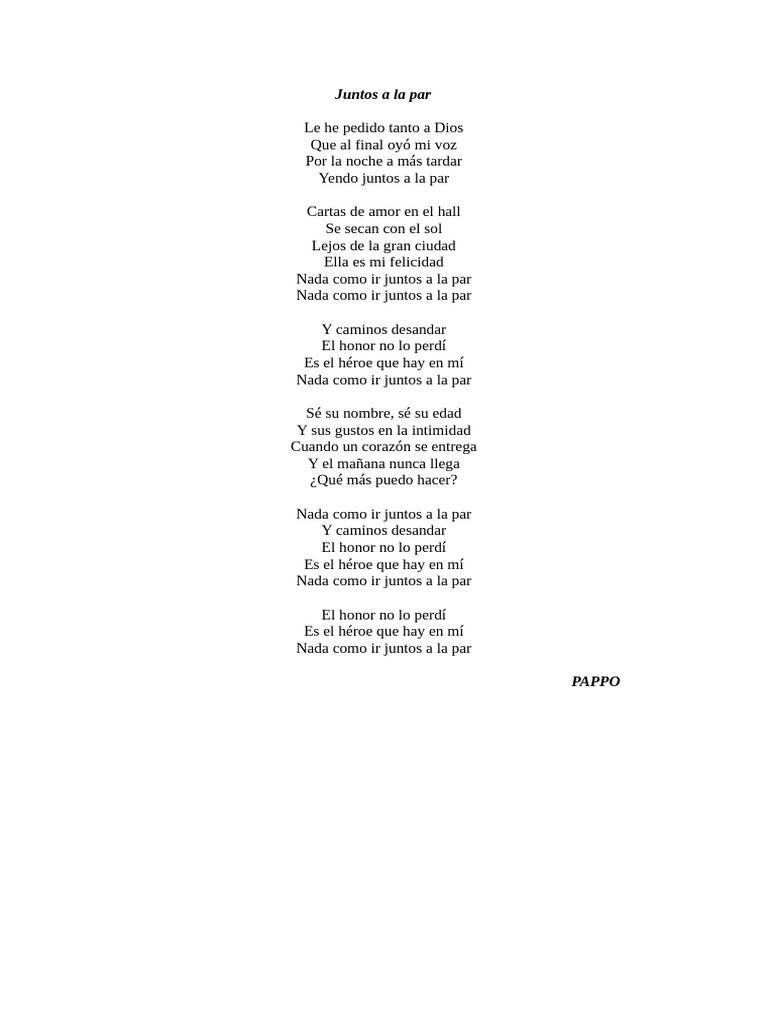 Letras de amor y viajes en canciones | PDF | Poesía
