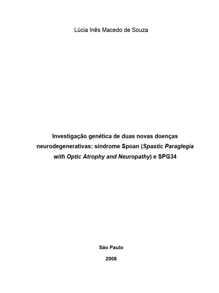 Síndrome de SPOAN | Download grátis PDF | Biologia