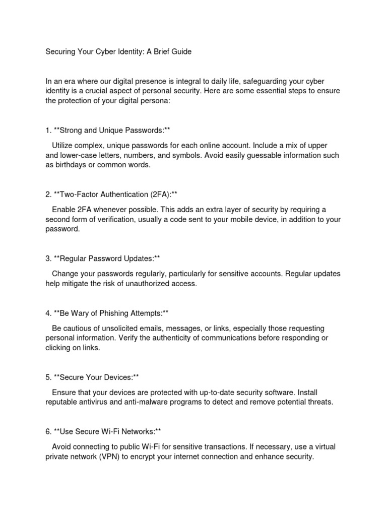 Securing Cyber Identity | PDF | Security | Computer Security