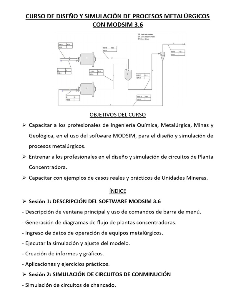 CURSO DE DISEÑO Y SIMULACIÓN DE PROCESOS CON MODSIM | Descargar gratis PDF | Simulación | Software