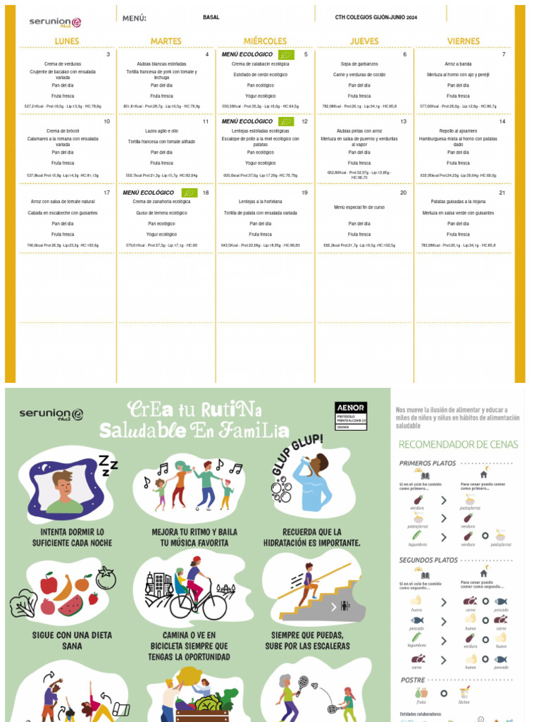 Menú Basal Torner Junio 24 Gijón | Descargar gratis PDF | Alimentos ...