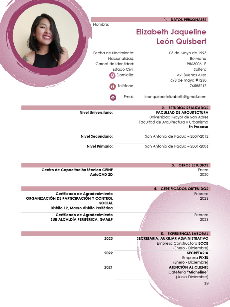 01 CV Elizabeth Jaqueline Politico | PDF