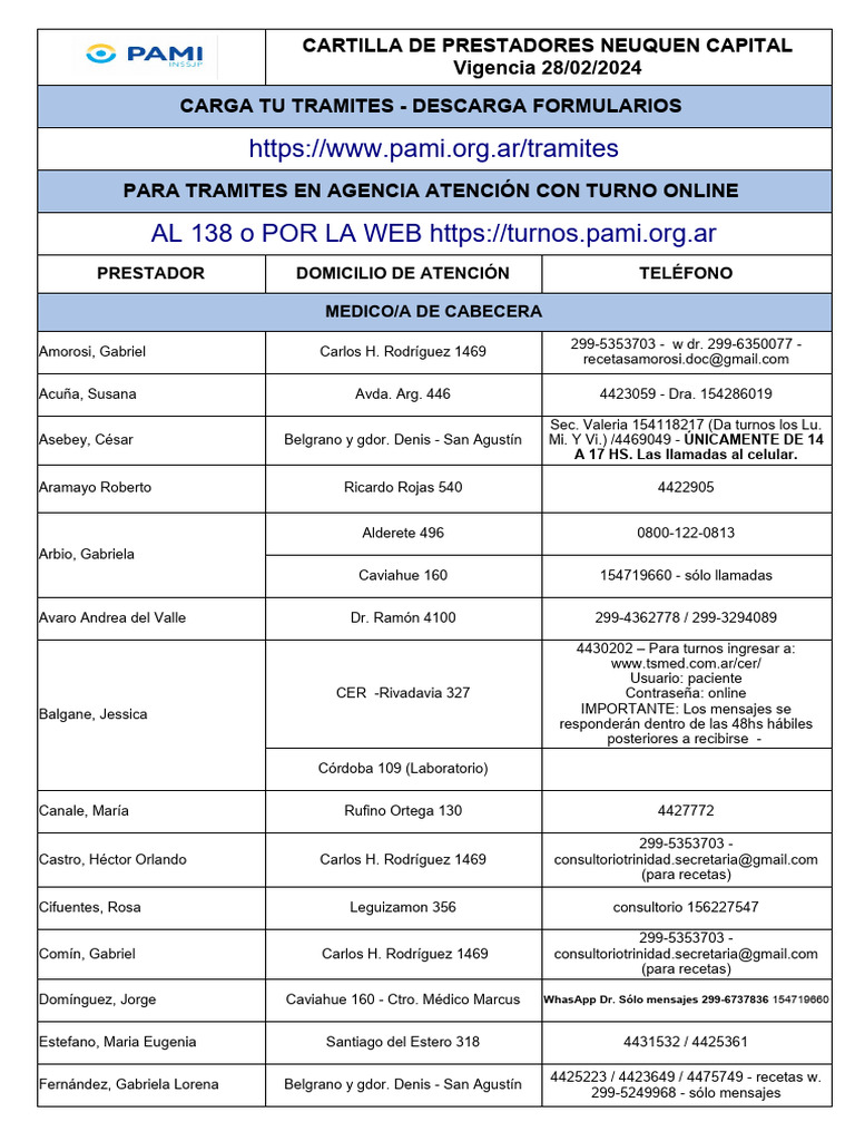 Cartilla Prestadores Actualizada | Descargar gratis PDF | Especialidades Medicas | Medicina CLINICA