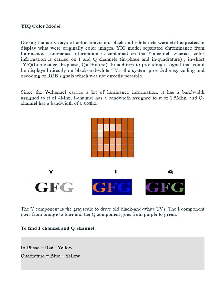 Yiq Color Model Pdf 