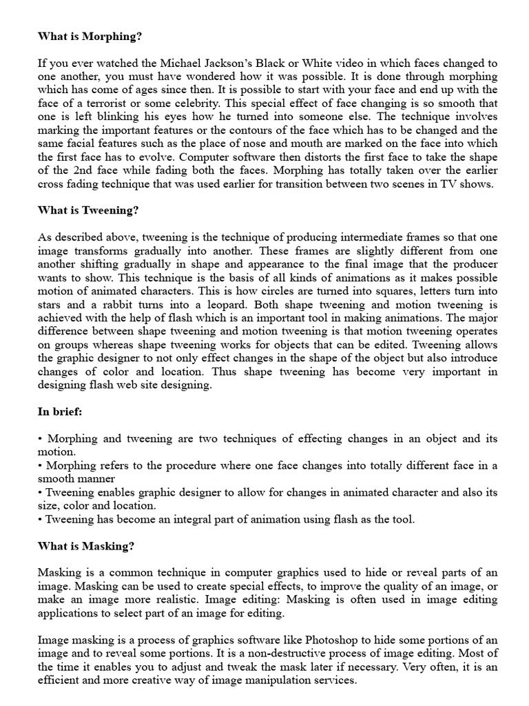 Morphing Tweening Masking 1 | PDF | Image Editing | Graphics