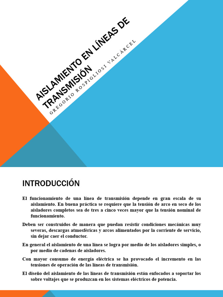 Aislamiento En Líneas De Transmisión Pdf Aislador Electricidad
