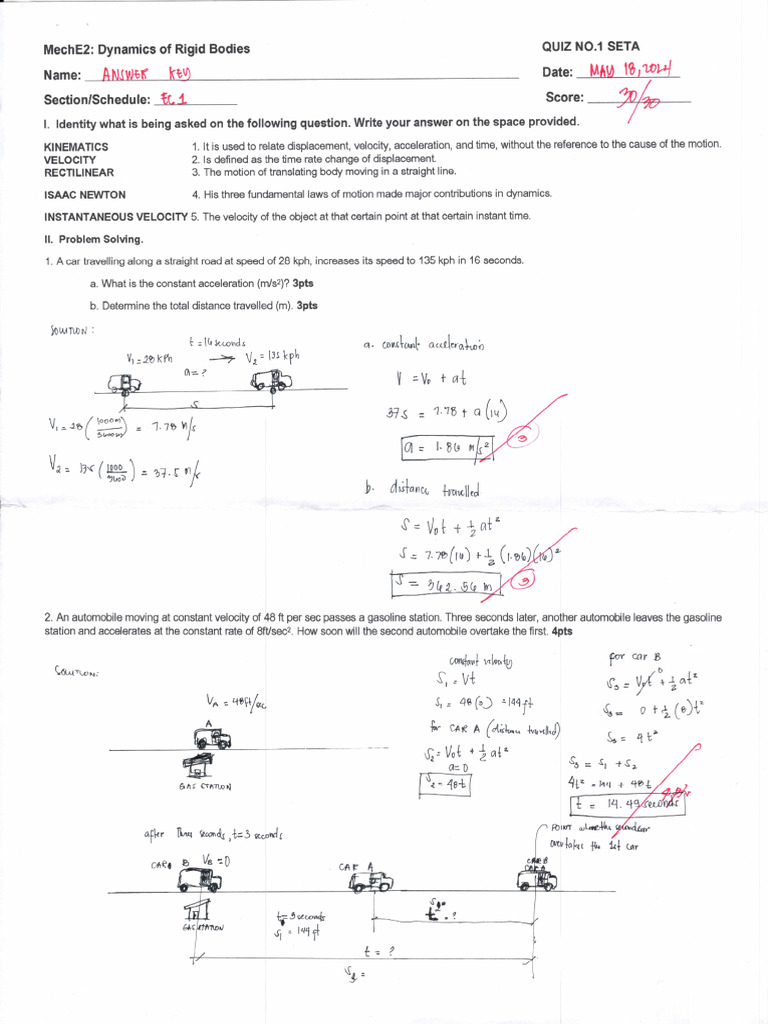 MechE2 Quiz No 1 Answer Key | PDF