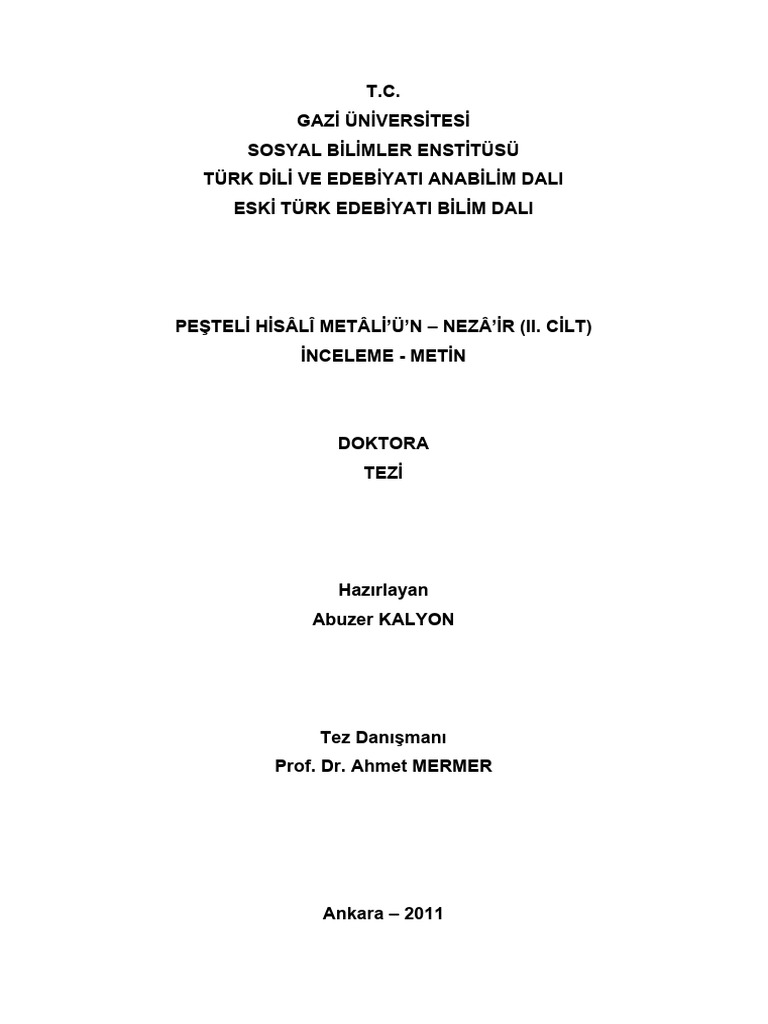 Hisali Metaliü'n Nezair II. Cilt | PDF
