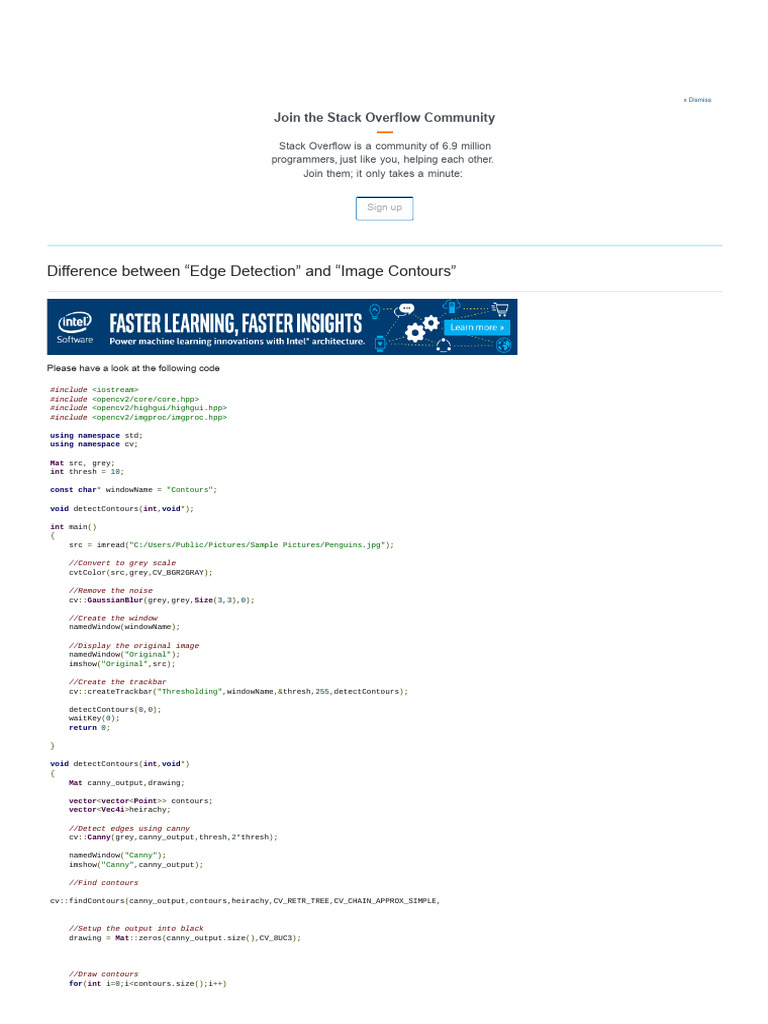 C++ - Difference Between - Edge Detection - and - Image Contours - Stack Overflow | PDF ...