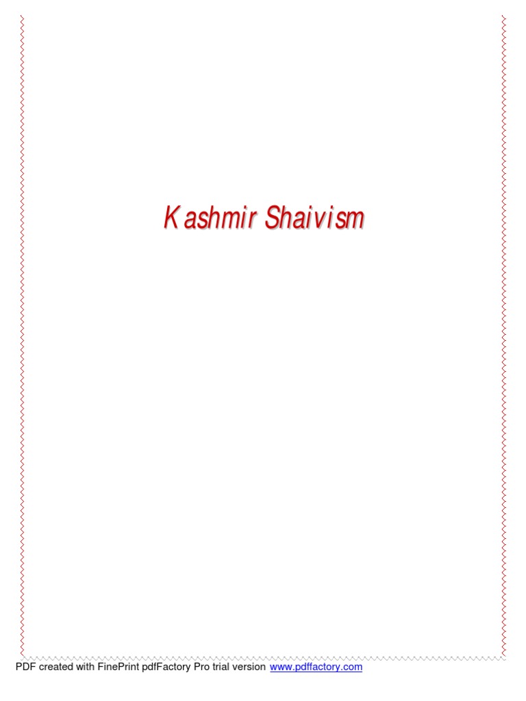 Kashmir Shaivism | PDF