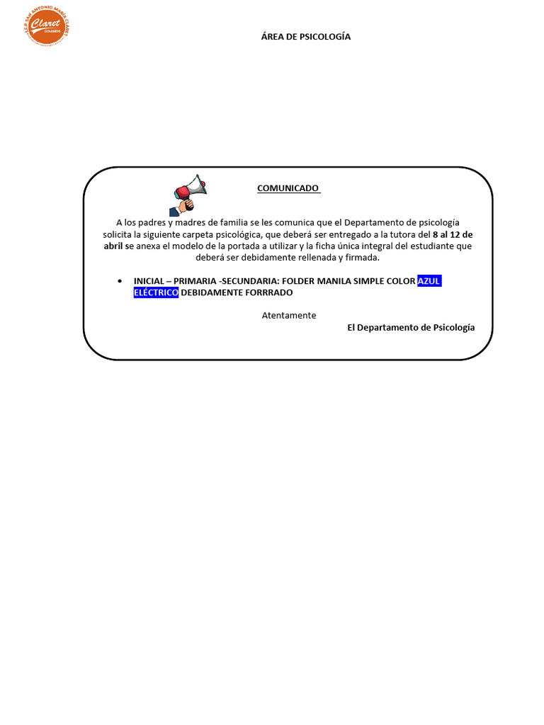 Carpeta 20 Psicolog C3 ADa 2020 Sede 20 Tambo | PDF