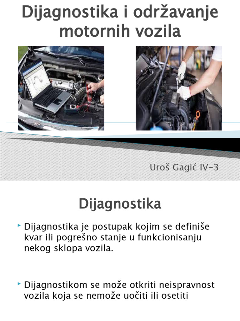 Dijagnostika I Odrzavanje Motornih Vozila | PDF