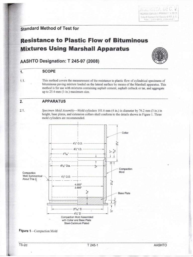 Aashto T245 | PDF | Screw | Flow Measurement