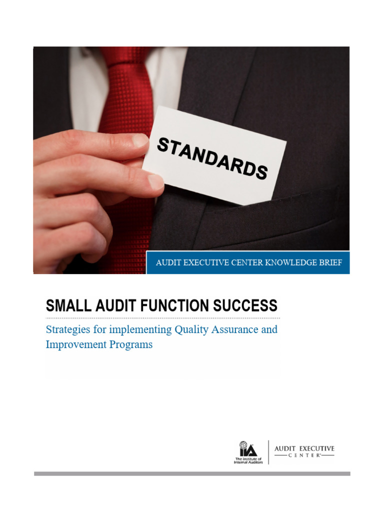IIA - Small Audit Function Success - Ext Qual Assurance | PDF ...