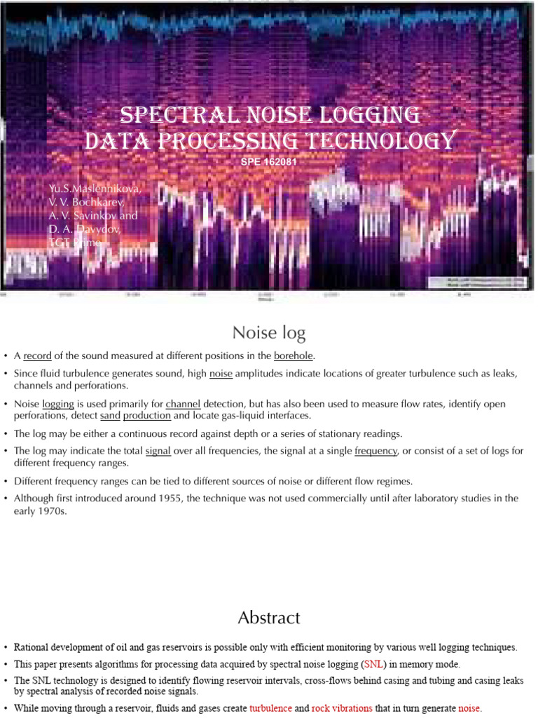 Spectral Noise Logging Data Processing Technology | Download Free PDF ...