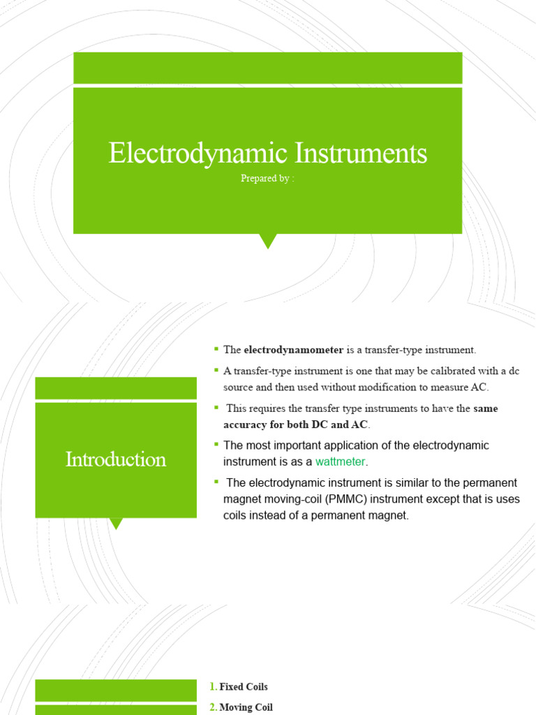 Electrodynamic Instruments | Download Free PDF | Inductor | Electrical ...