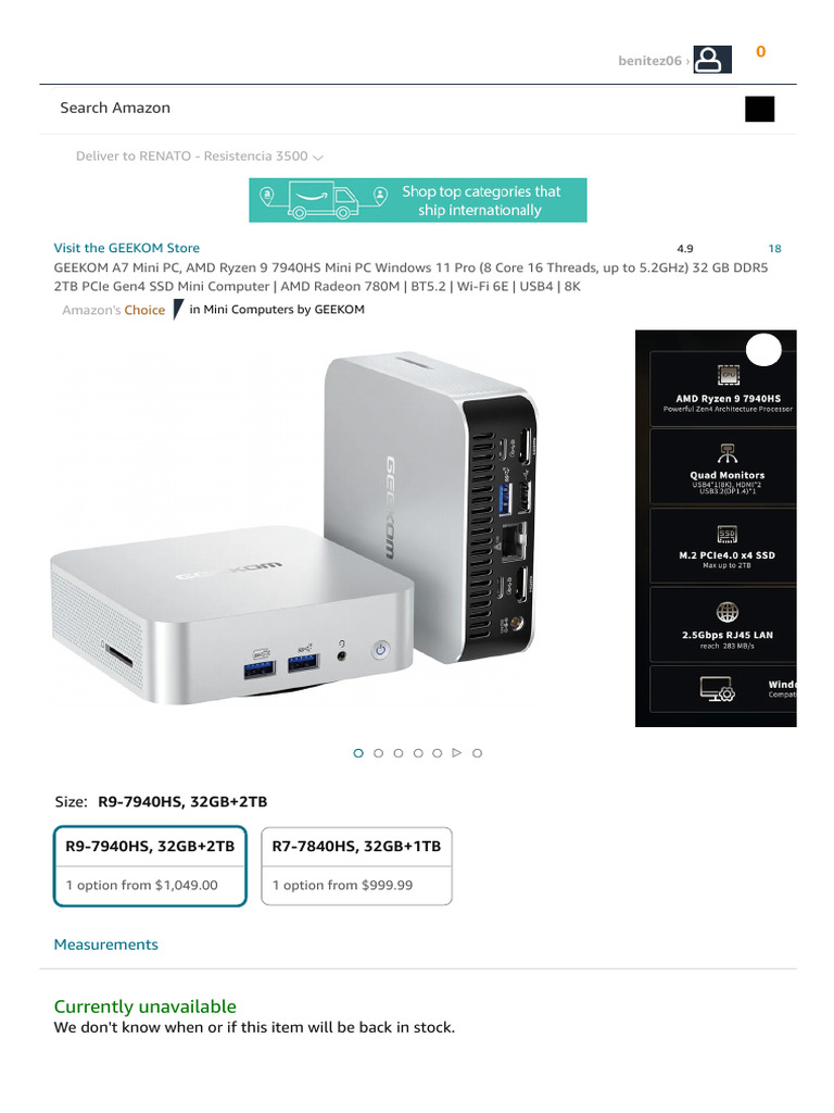 GEEKOM A7 Mini PC, AMD Ryzen 9 7940HS Mini PC Window | PDF | Personal Computers | Usb