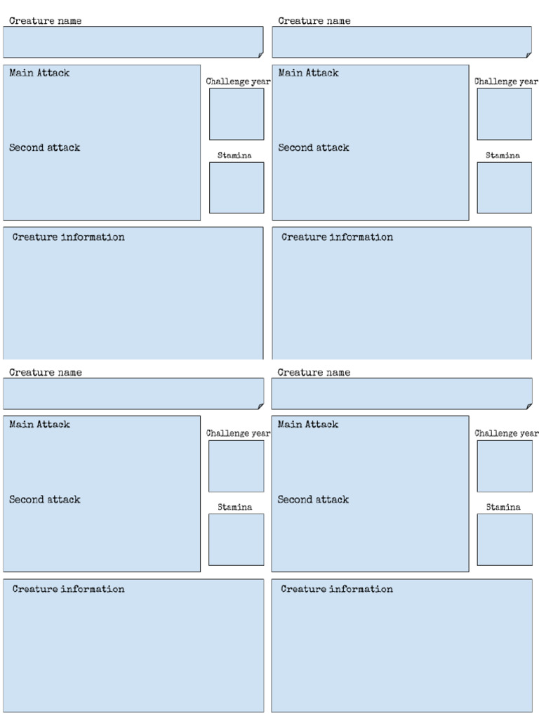 Creature Sheet Harry Potter RPG | PDF