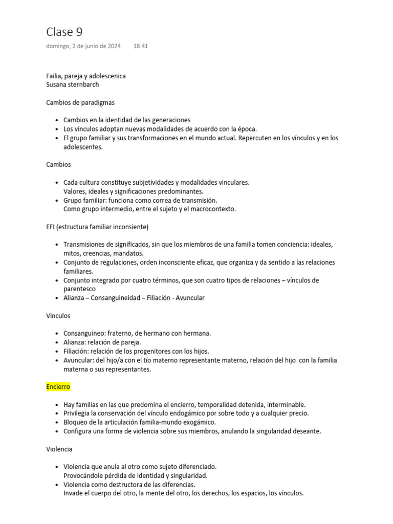 dESARROLLO II CLASE 9 | PDF | Familia | Adolescencia