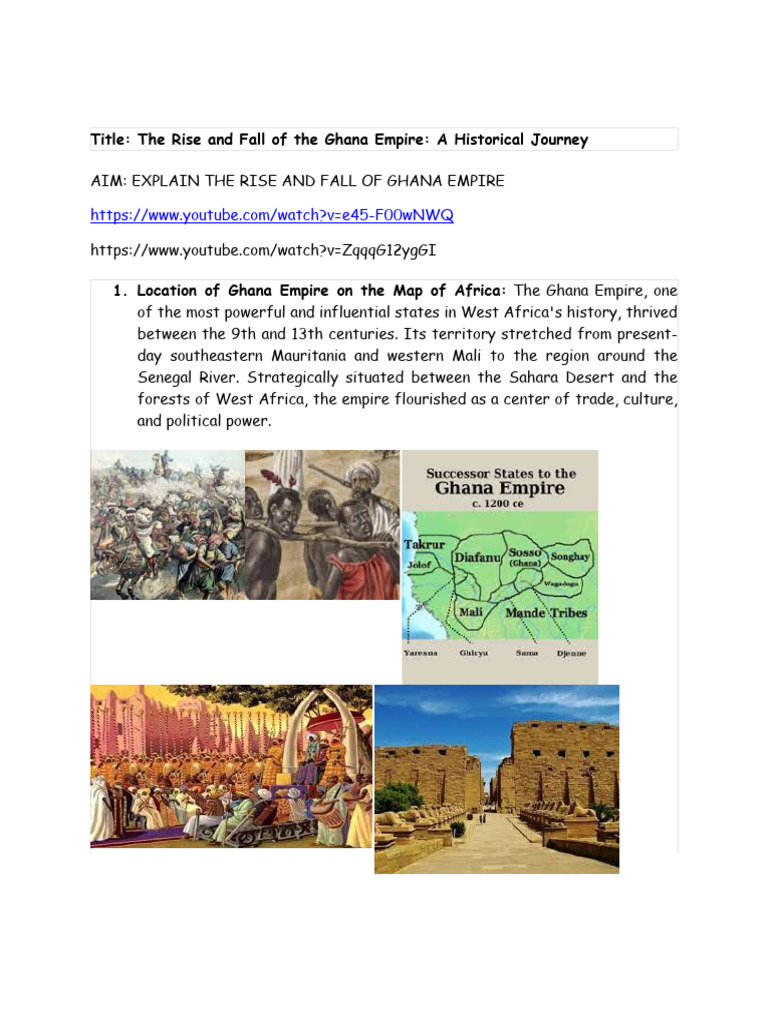 Title: The Rise and Fall of The Ghana Empire: A Historical Journey ...