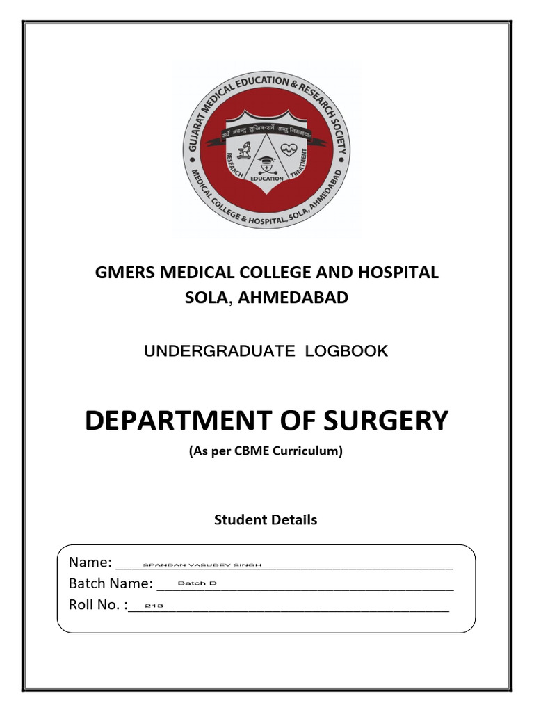 Surgery Logbook | PDF | Curriculum | Medical School