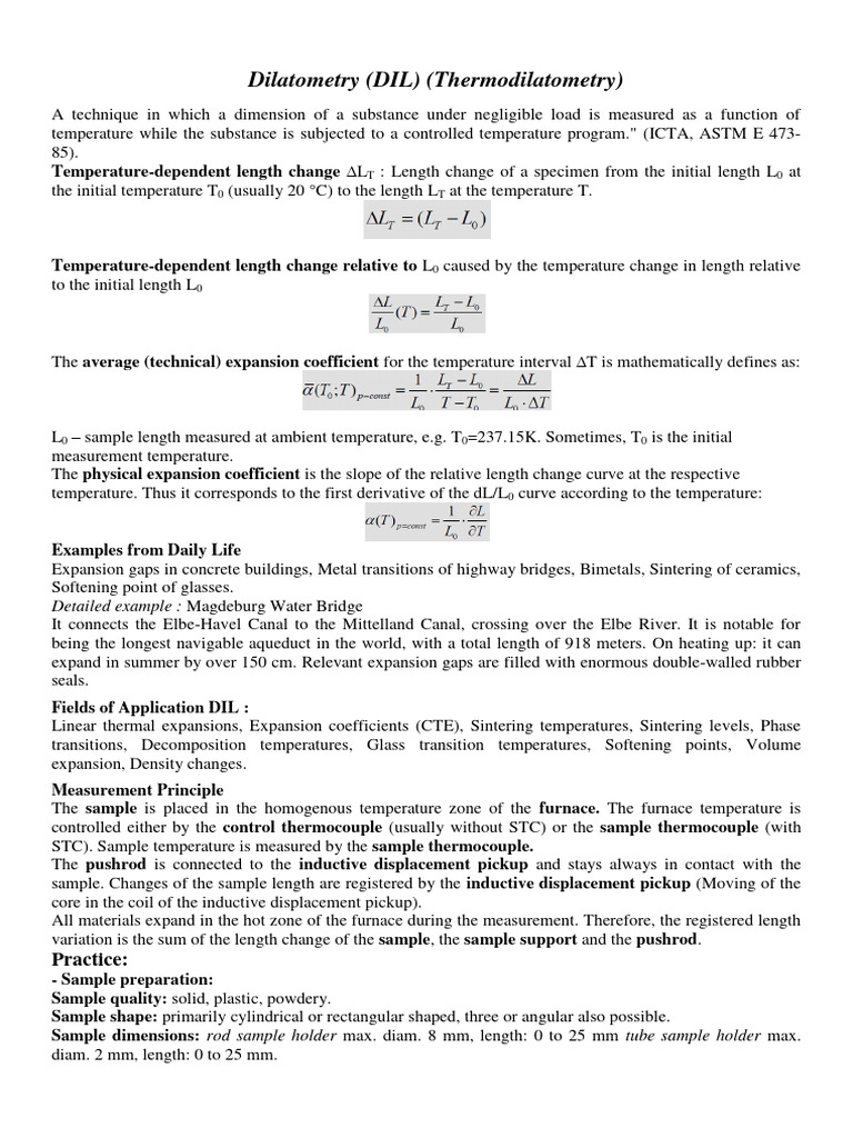 TP Dilatometry | PDF | Thermal Expansion | Temperature