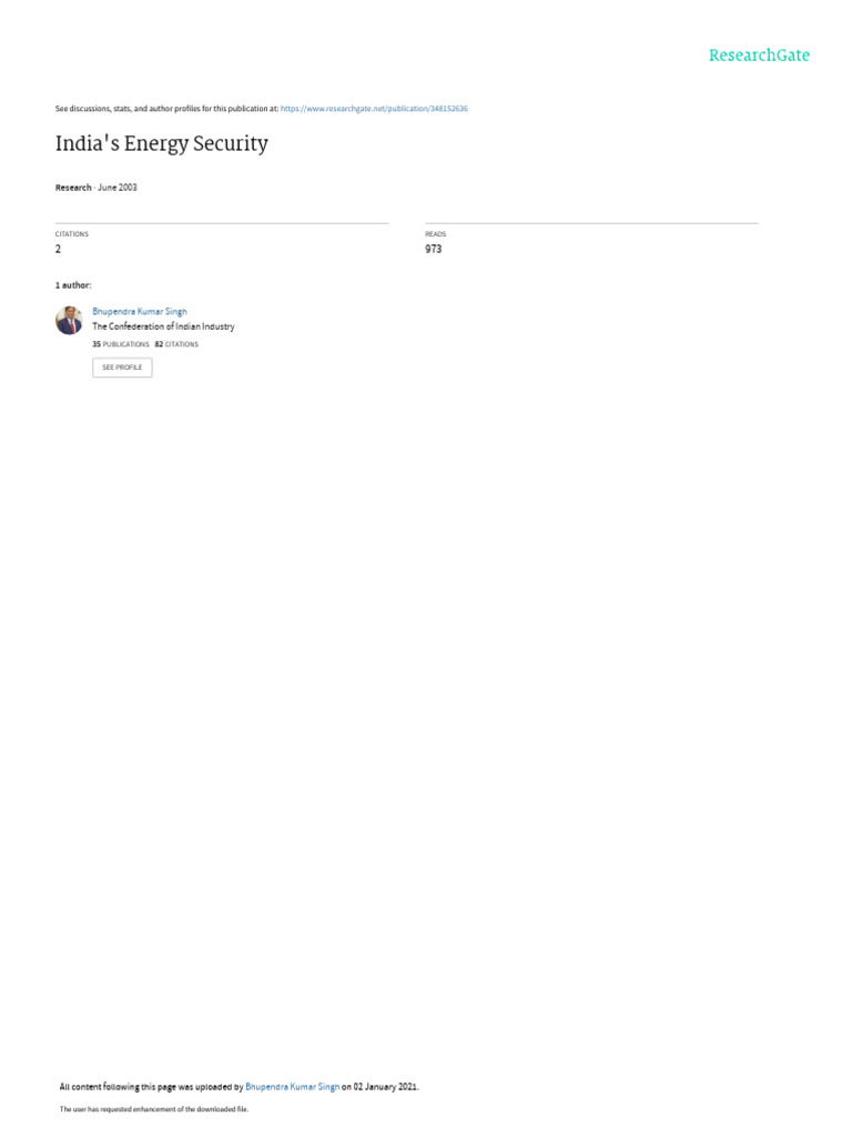 India's Energy Security Challenges | PDF | Natural Gas | Energy Security