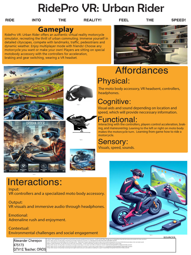 Poster RidePro VR Urban Rider | PDF | Virtual Reality | Cyberpunk Themes