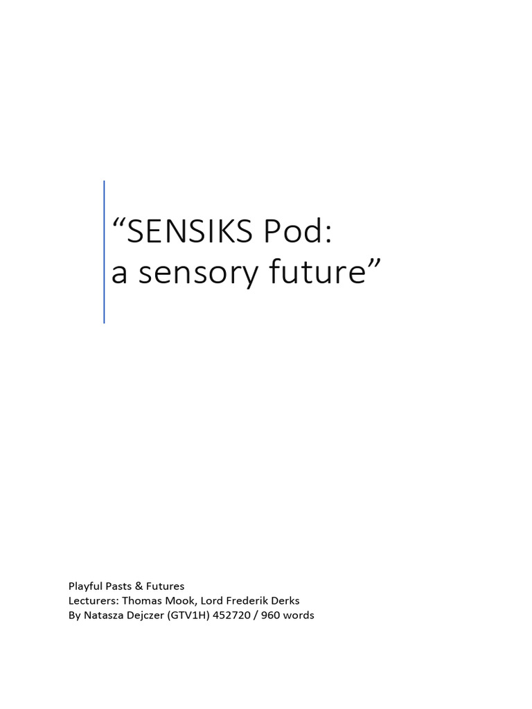 SENSIKS_Pod_a_sensory_future | PDF | Virtual Reality | Autism Spectrum