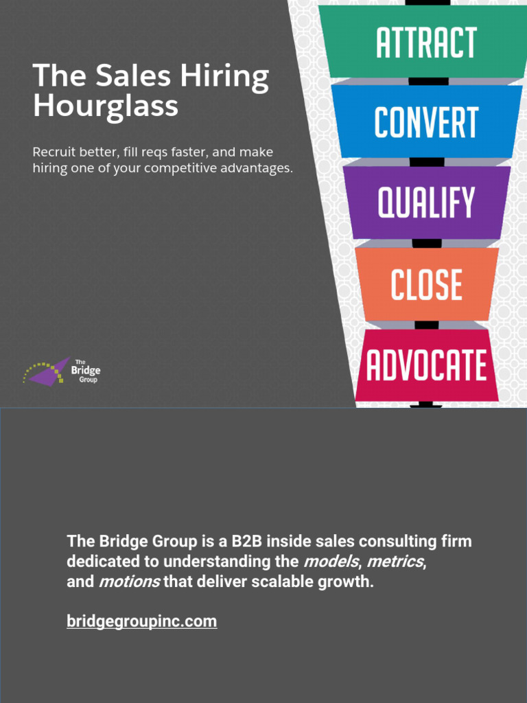 The Sales Hiring Hourglass - The Bridge Group | PDF | Recruitment | Job ...