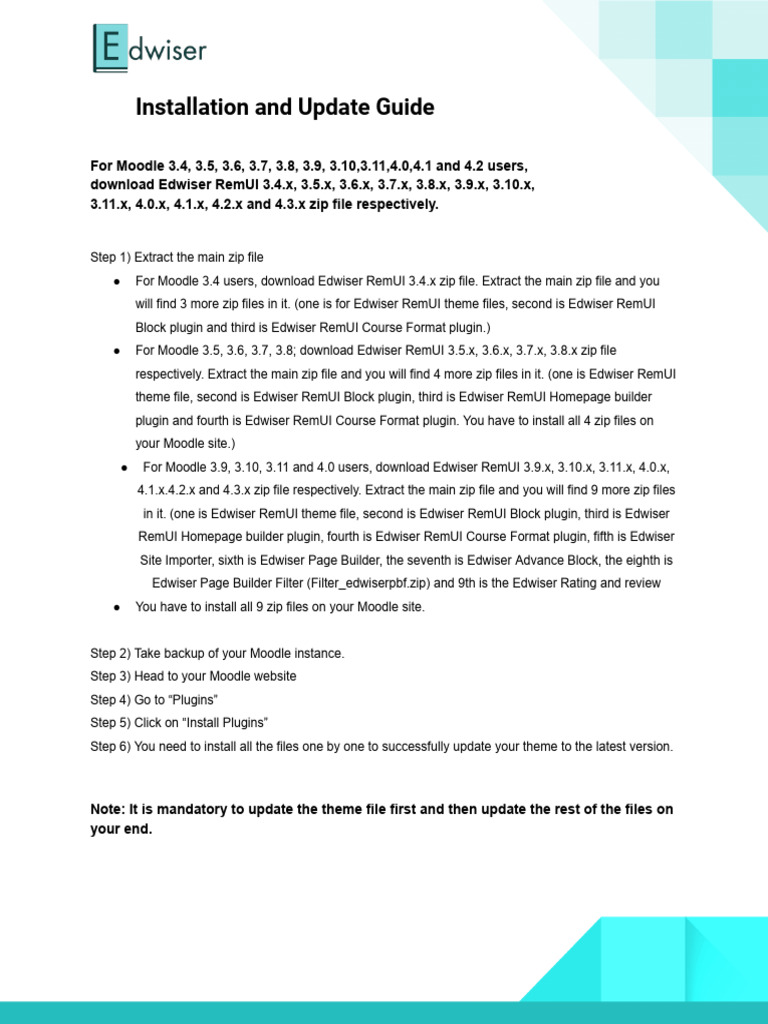 Installation Guide | PDF | Directory (Computing) | Zip (File Format)